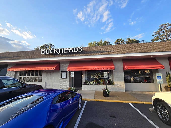 A full parking lot on a beautiful day means locals know exactly where the best steaks hide.