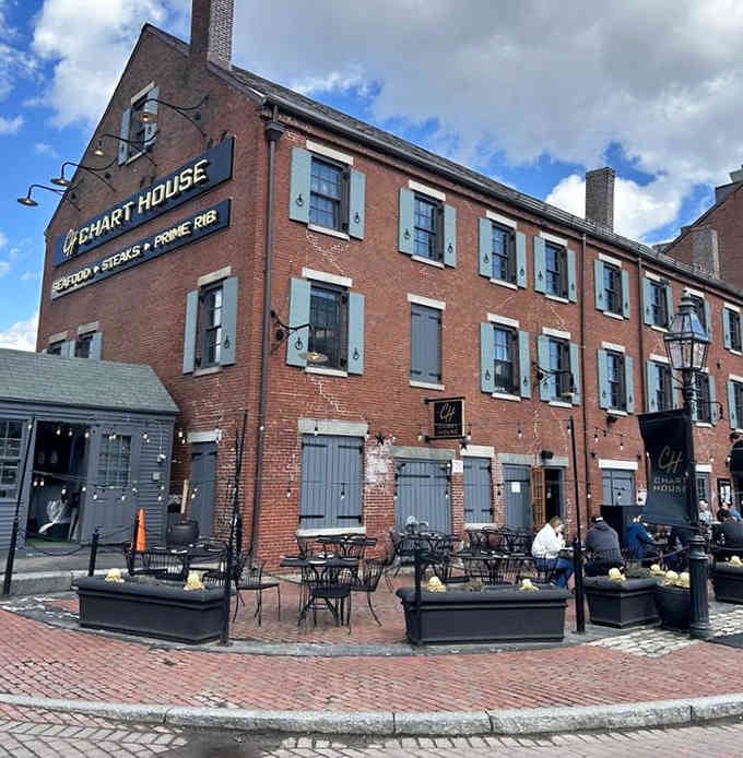 Historic cobblestones and waterfront charm make this Chart House feel like dining in colonial Boston's finest tavern.