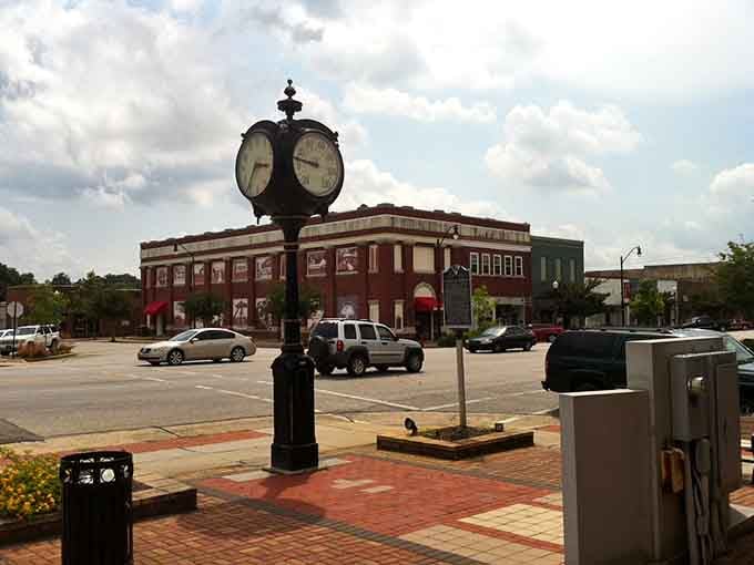 That ornate town clock stands guard over Dillon's square like a patient grandfather watching over his beloved grandchildren.