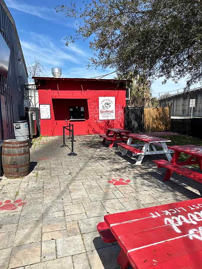 Bold red walls announce this spot from blocks away&mdash;no GPS needed when passion paints the building.