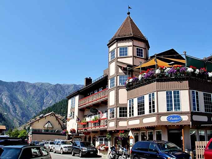 Bavarian architecture meets Cascade Mountains in this Alpine fantasy that's somehow become wonderfully real and utterly walkable.