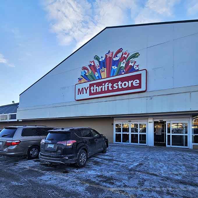 That cheerful logo with colorful shopping bags tells you everything: variety, value, and vintage vibes all under one roof.