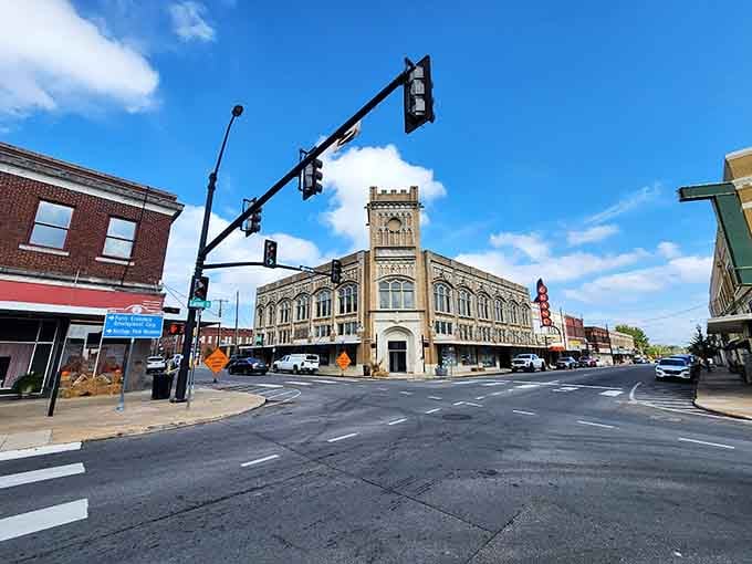 That ornate corner tower stands proud like it's auditioning for "Architectural Digest: Greatest Hits Edition."