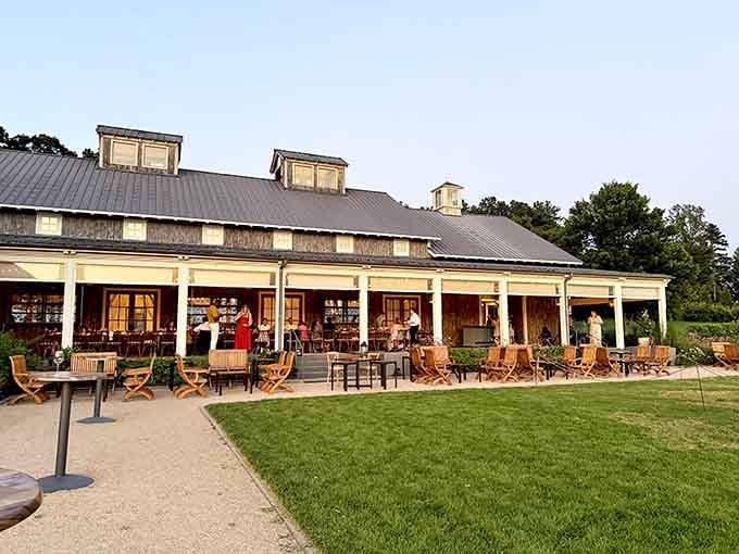 The elegant tasting room terrace invites you to sip, relax, and pretend you live here permanently.