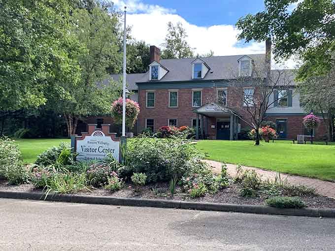 Manicured gardens welcome visitors to this brick beauty that serves as the perfect introduction to canal-era hospitality.