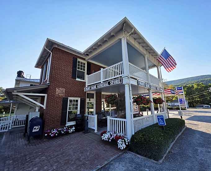 When a brick building waves the American flag this proudly, you know the food's going to be honest.