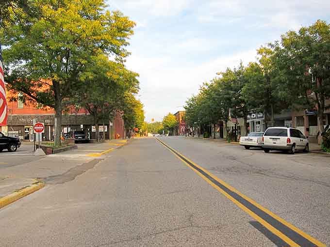 Wide-open streets invite leisurely strolls past local businesses that have served generations of grateful residents and visitors.