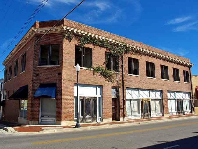 Classic brick storefronts line quiet streets where ivy climbs walls and time moves at a civilized pace.