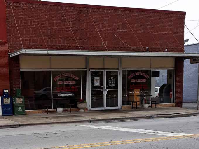 The storefront's simple charm reflects a no-nonsense approach to serving delicious, down-home meals that satisfy every time.