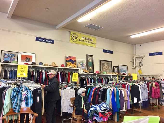 The organized racks and bright lighting make finding treasures easier than finding your reading glasses.