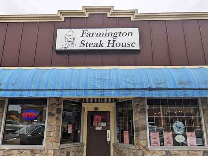The simple storefront hides culinary magic, proving you can't judge a steakhouse by its humble exterior alone.