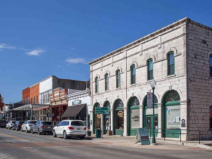 Stone buildings and shaded sidewalks make this downtown a living museum you can actually walk through.