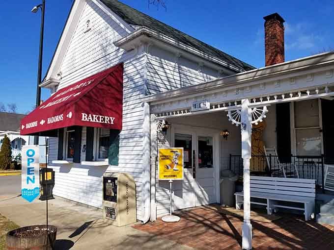 That welcoming front porch practically begs you to grab a donut and settle in for some quality people-watching.