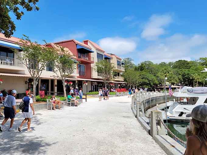 Waterfront dining and docked boats make this marina the place where island life gets seriously good.