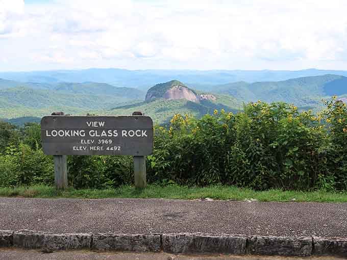 That helpful sign confirms you've found the granite monolith, standing proud at nearly 4,500 feet above sea level here.