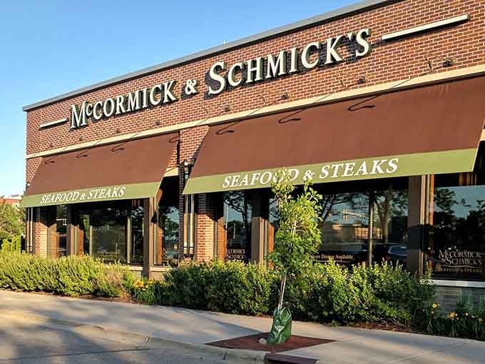 The brick facade and pristine windows hint at the refined seafood experience that's made this spot a local favorite.