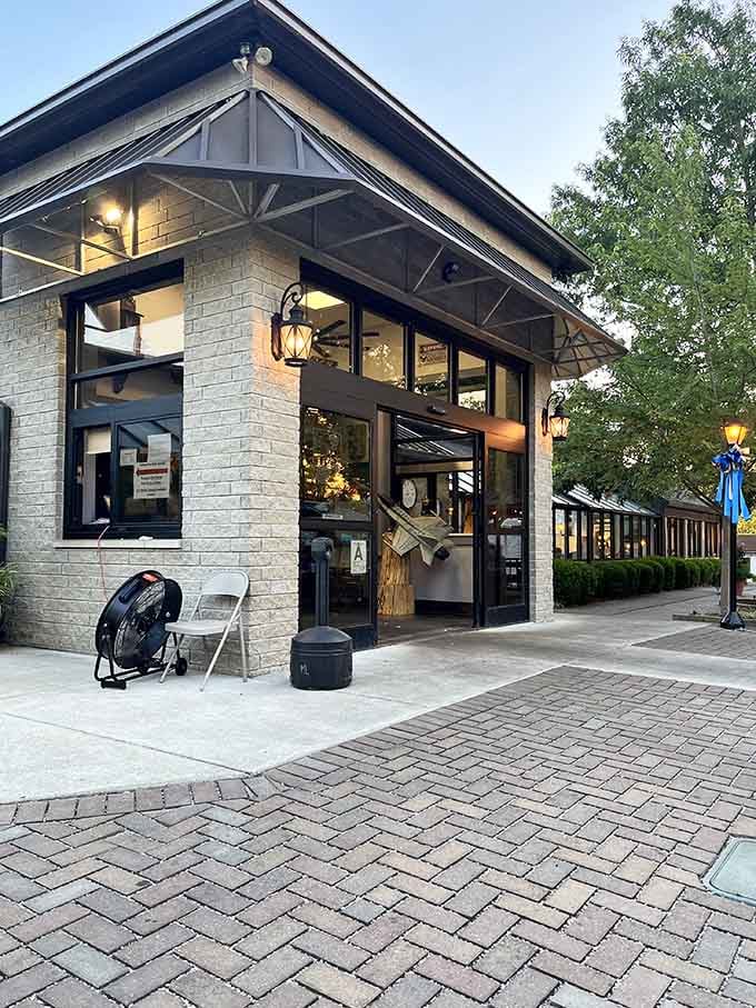 Evening lights glow warmly through those windows, inviting you in for fresh fish and good conversation over dinner.