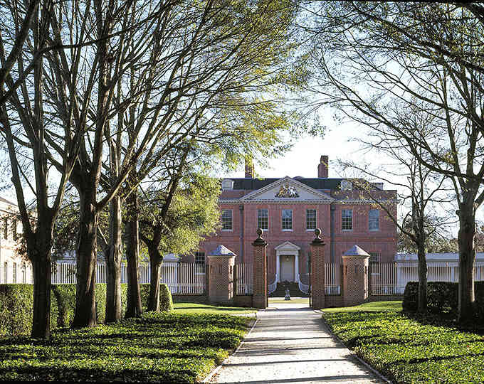 Tree-lined paths lead to a Georgian mansion that makes Downton Abbey look like a starter home.