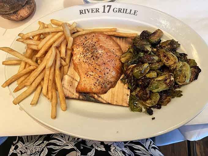 Cedar-planked salmon with Brussels sprouts proves that healthy eating doesn't have to mean sacrificing flavor or satisfaction.
