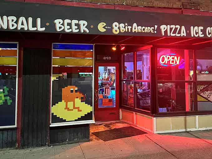 The storefront practically glows with retro charm, beckoning you inside like a neon siren song from 1985.
