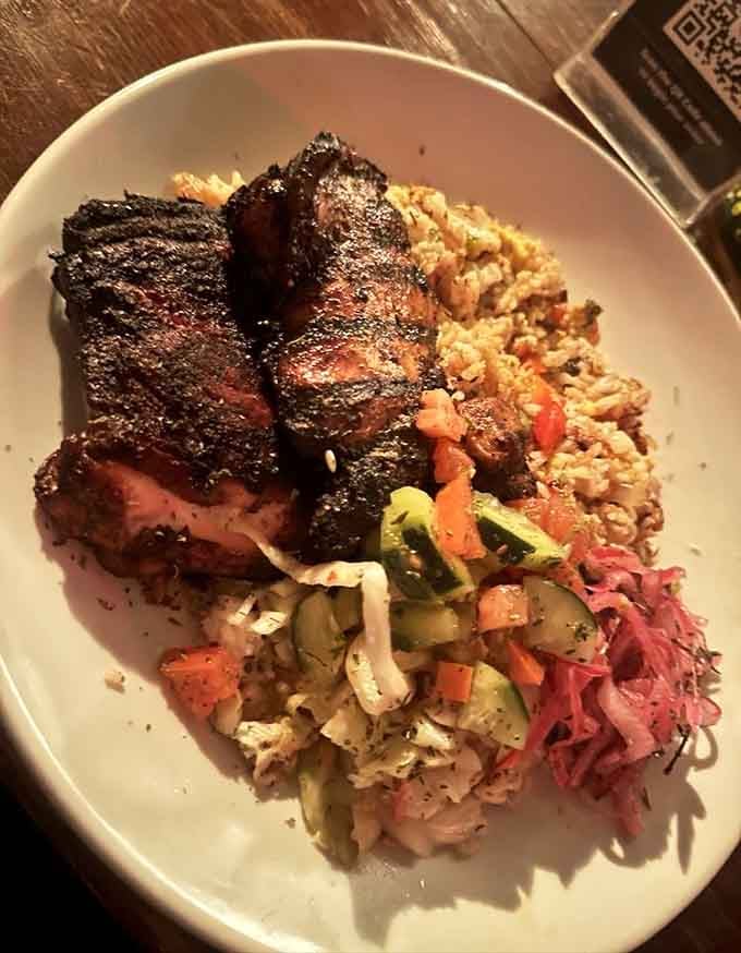 Jerk chicken with all the fixings proves that Caribbean flavors belong on every Connecticut table, no passport required.