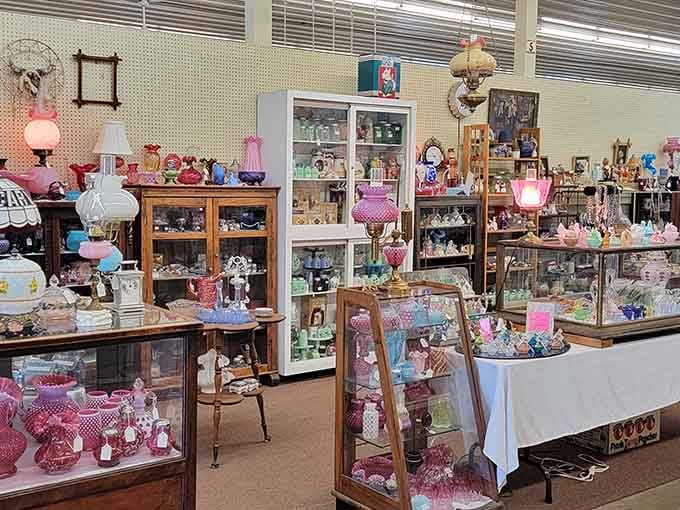 Pink paradise alert: someone's grandmother had impeccable taste in Depression glass and collectibles.