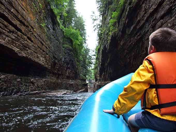 Rafting through narrow passages where the walls close in and suddenly your office problems seem wonderfully insignificant and far away.