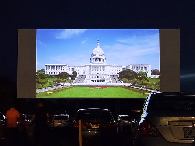 The U.S. Capitol never looked so massive, proving everything really is bigger on the big screen outdoors.