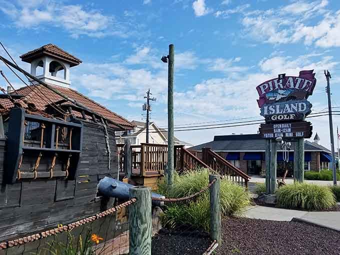 Mini golf with a swashbuckling twist, because even pirates need to practice their putting skills on vacation.