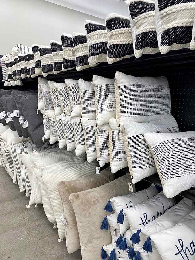 Striped and tasseled throw pillows stacked like fluffy clouds, ready to transform any couch into comfort heaven.