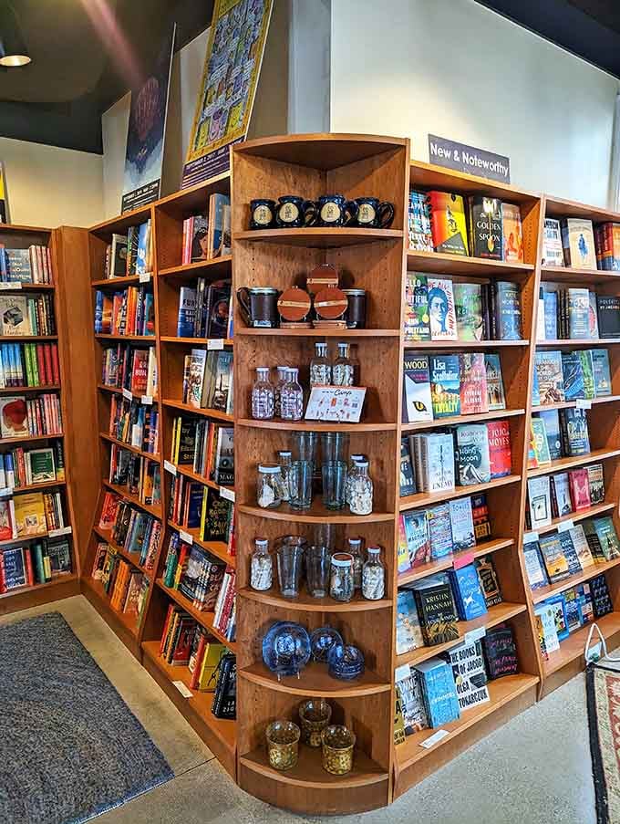 Corner shelves displaying literary treasures alongside decorative pieces that celebrate the joy of reading beautifully.