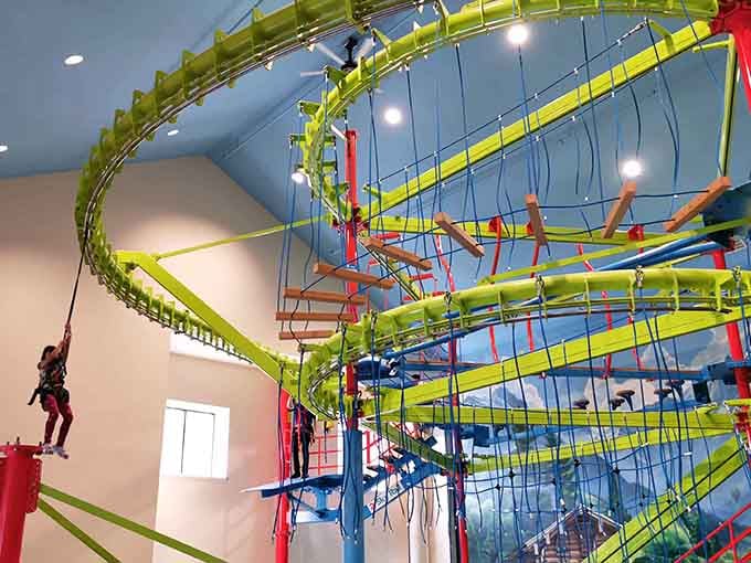 This indoor ropes course adds vertical thrills for anyone who thinks waterslides alone aren't quite enough excitement for one day.