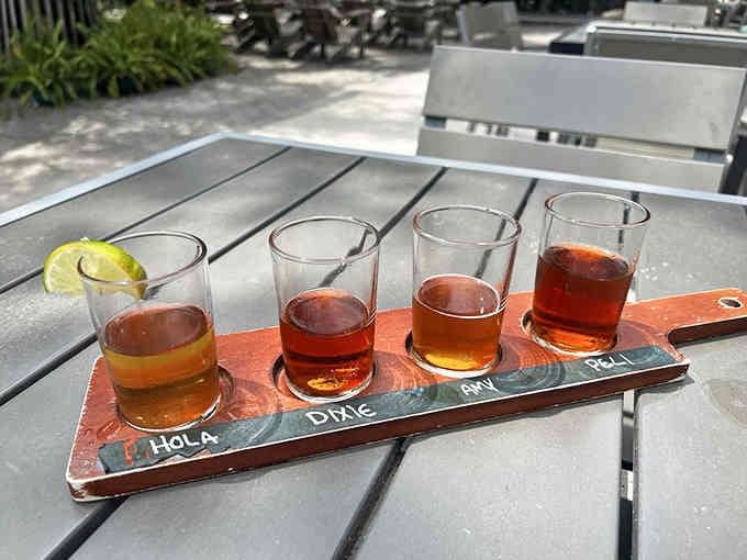 Four beers, one flight, infinite possibilities for discovering your new go-to brew on the Alabama coast.