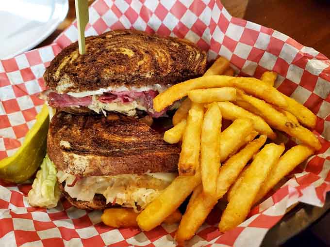 The Reuben on marble rye with those golden fries proves that some classics never need improvement, just proper execution.