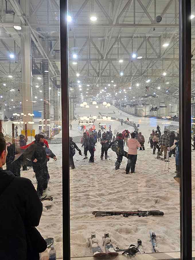 That moment when you realize you're genuinely skiing indoors while it's probably sunny outside&mdash;New Jersey does it differently.