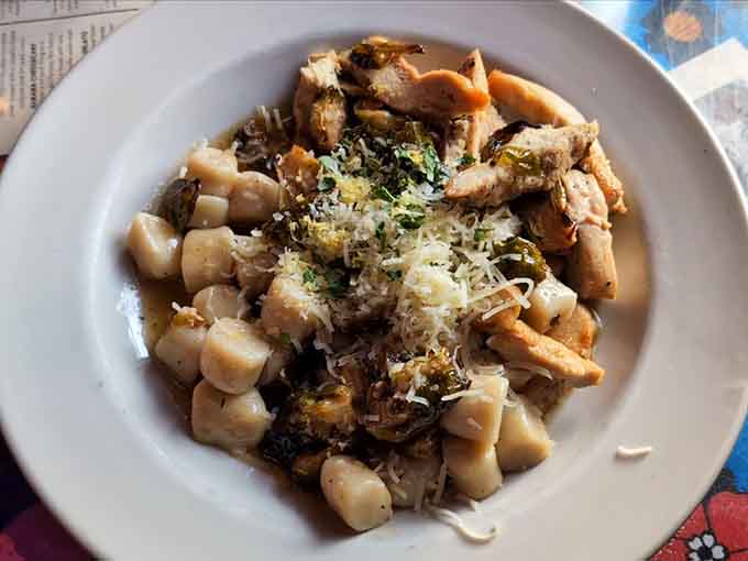 Pillowy gnocchi lounging in creamy cauliflower sauce proves that comfort food can be sophisticated and soul-satisfying.