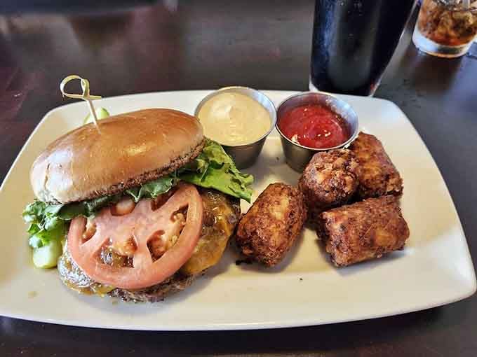 That buffalo burger with crispy tots proves sometimes the best meals are the ones you didn't know you needed.