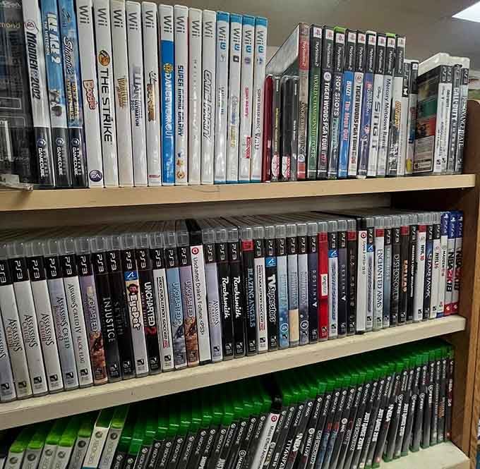 Video game collections that span generations, from nostalgic classics to modern favorites waiting for new homes.