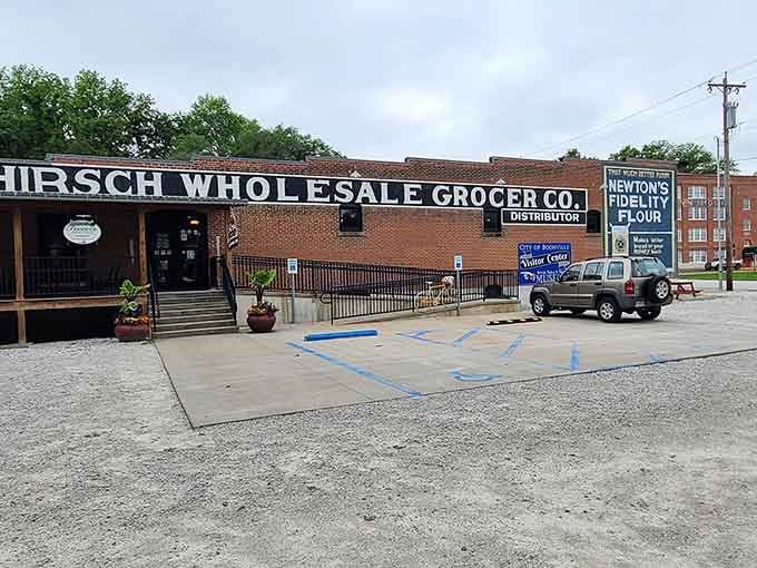 This historic building once kept groceries flowing through Boonville, now it welcomes curious visitors exploring the town's past.