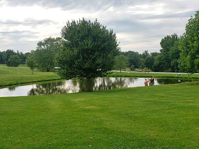 Nothing says "perfect afternoon" quite like a peaceful pond surrounded by Kentucky greenery and open skies.