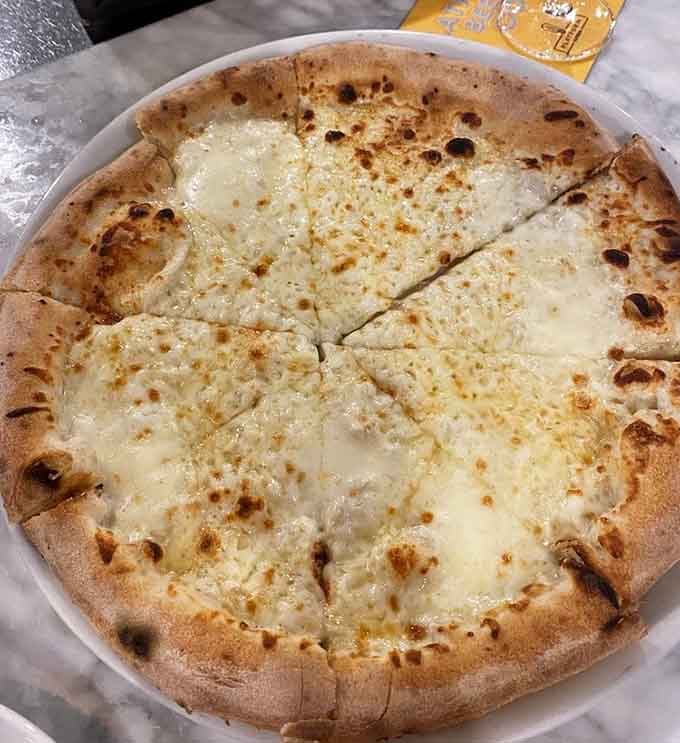 That leopard-spotted crust and bubbly cheese is what happens when 1,000-degree ovens meet serious pizza craftsmanship.