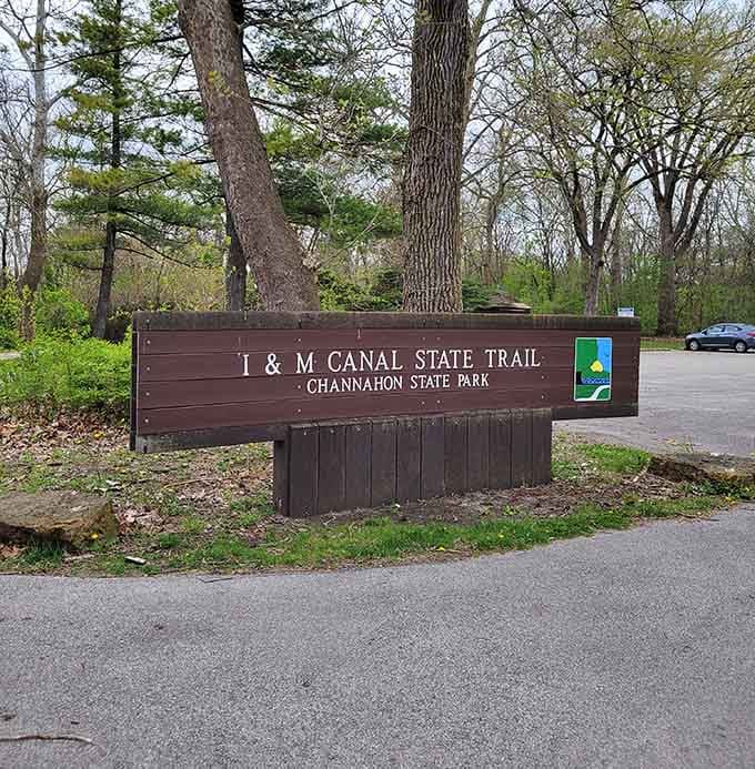 This sign marks the entrance to Illinois' smallest state park, which punches way above its weight class.