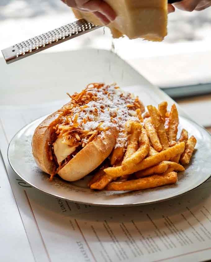 When a meatball hoagie gets the Cuban treatment, magic happens and calories stop counting, apparently.