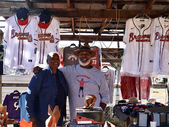 Braves jerseys hanging proudly, because nothing says Alabama weekend shopping quite like supporting your favorite team in style.