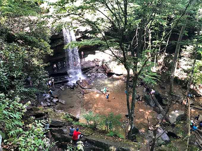 Visitors gather like it's the world's most peaceful concert, and the waterfall never disappoints its audience.