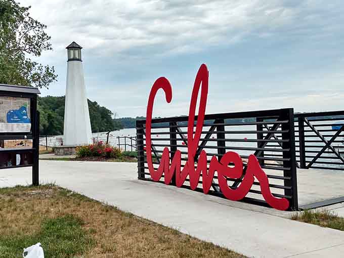 That cheerful red Culver sign practically screams "photo opportunity" louder than your grandkids asking for ice cream.