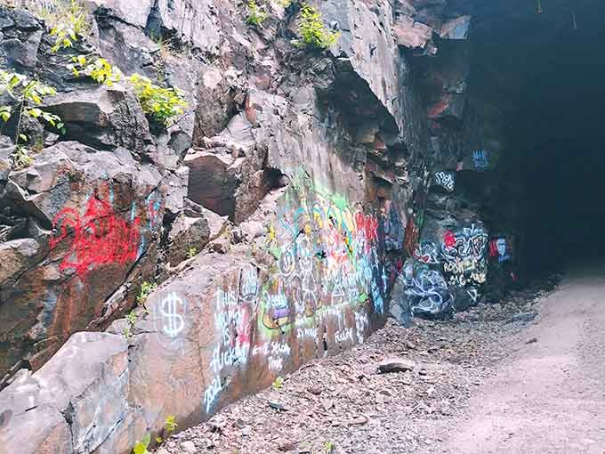 Street art meets ancient geology in this unexpected gallery space beneath the earth.