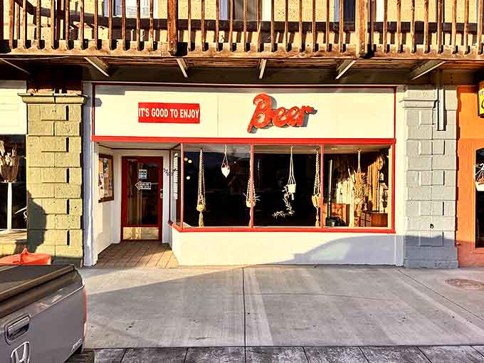 Sometimes a simple sign saying "It's Good to Enjoy Beer" contains all the philosophy you need for the day.