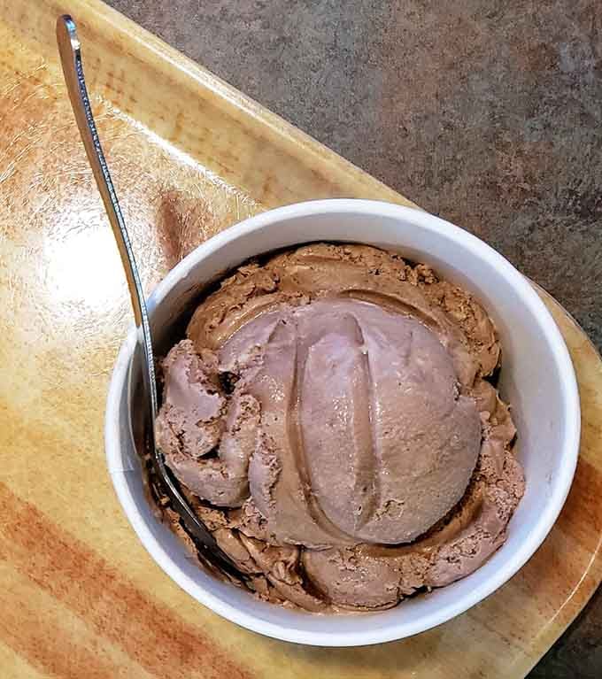 Rich German chocolate ice cream with that perfect creamy texture proves some classics never need improving, just proper execution.