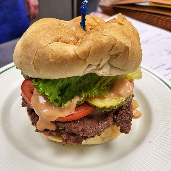When your burger needs a toothpick to stay upright, you know you've ordered correctly and wisely.